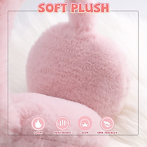 XIAOHAWANG Winter Earmuffs for Kids Girl Warm Ear Muffs Baby Boy Plush Padded Ear Warmer (C-LIGHT PINK)