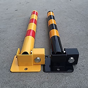 Car Parking Space Lock Lockable Folding Security Post Parking Post Easy Installation with Keys (Black Yellow) (Yellow red)
