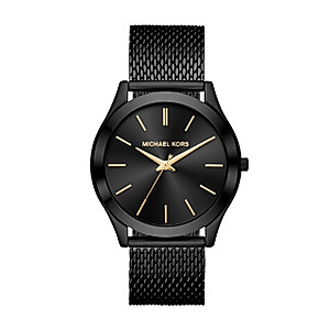 Michael Kors Slim Runway Three-Hand Black Stainless Steel Mesh Men's Watch (Model: MK8507)