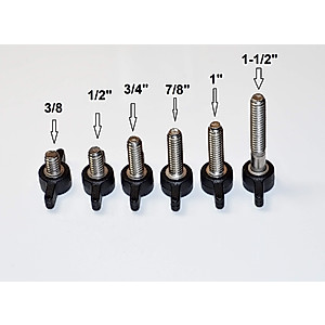 1/4-20" x 1-1/2" Thumb Screws with Tee/Wing Butterfly Black Thumb Screws (8)