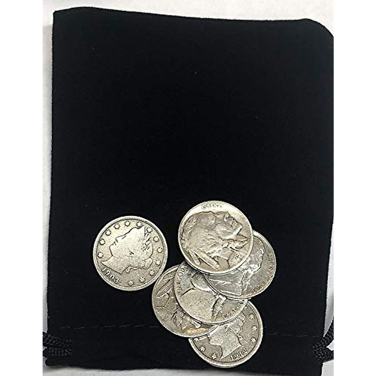 1883 P D S Liberty Buffalo Jefferson WWII Era U.S. Nickel Collection Comes in Gift Bag Good - Better