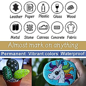 Paint Pens Paint Markers - White Permanent Markers 8 Pack, Oil Based Waterproof Quick Dry Medium Tip Marker Pen for Metal, Wood, Fabric, Plastic, Rock, Stone, Mugs, Canvas, Glass, Art Craft