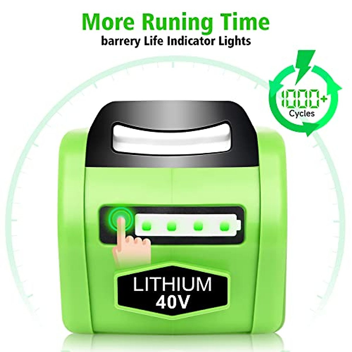 DSANKE 40V 6000mAh 29472 Lithium Battery Replacement for GreenWorks 40V Battery 29472 29462 Battery GreenWorks 40V G-MAX Power Tools 29252 20202 22262 25312 25322 20642 22272 27062 21242