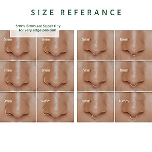 925 Sterling Silver Nose Rings Hoops for Women Men, Dainty Small Thin Nose Piercings Jewelry Handmade Septum Rings 7mm 22 Gauge