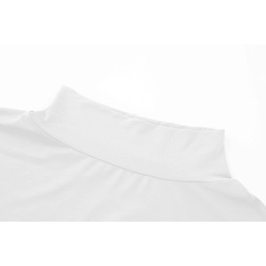 Kindcall Lightweight Mock Turtleneck Crop Tops Long Sleeve Casual Base Layer for Women or Teen Girls (White, Large)