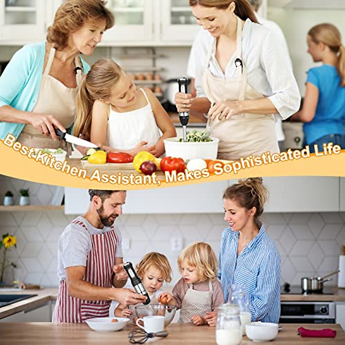 Keylitos 5 in 1 Immersion Hand Blender Mixer, [Upgraded]1000W Handheld Stick Blender with 800ML Beaker,600ML Chopper,Whisk and Milk Frother for Smoothie,Baby Food,Sauces Red,Puree,Soup