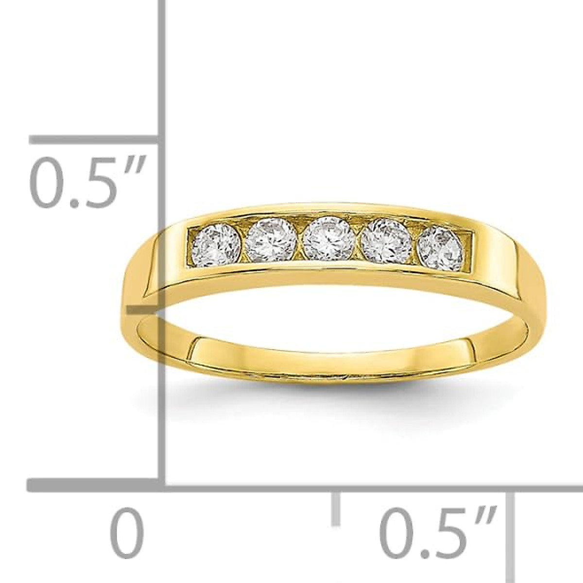 IceCarats 10K Yellow Gold Cubic Zirconia CZ Ring Size 3