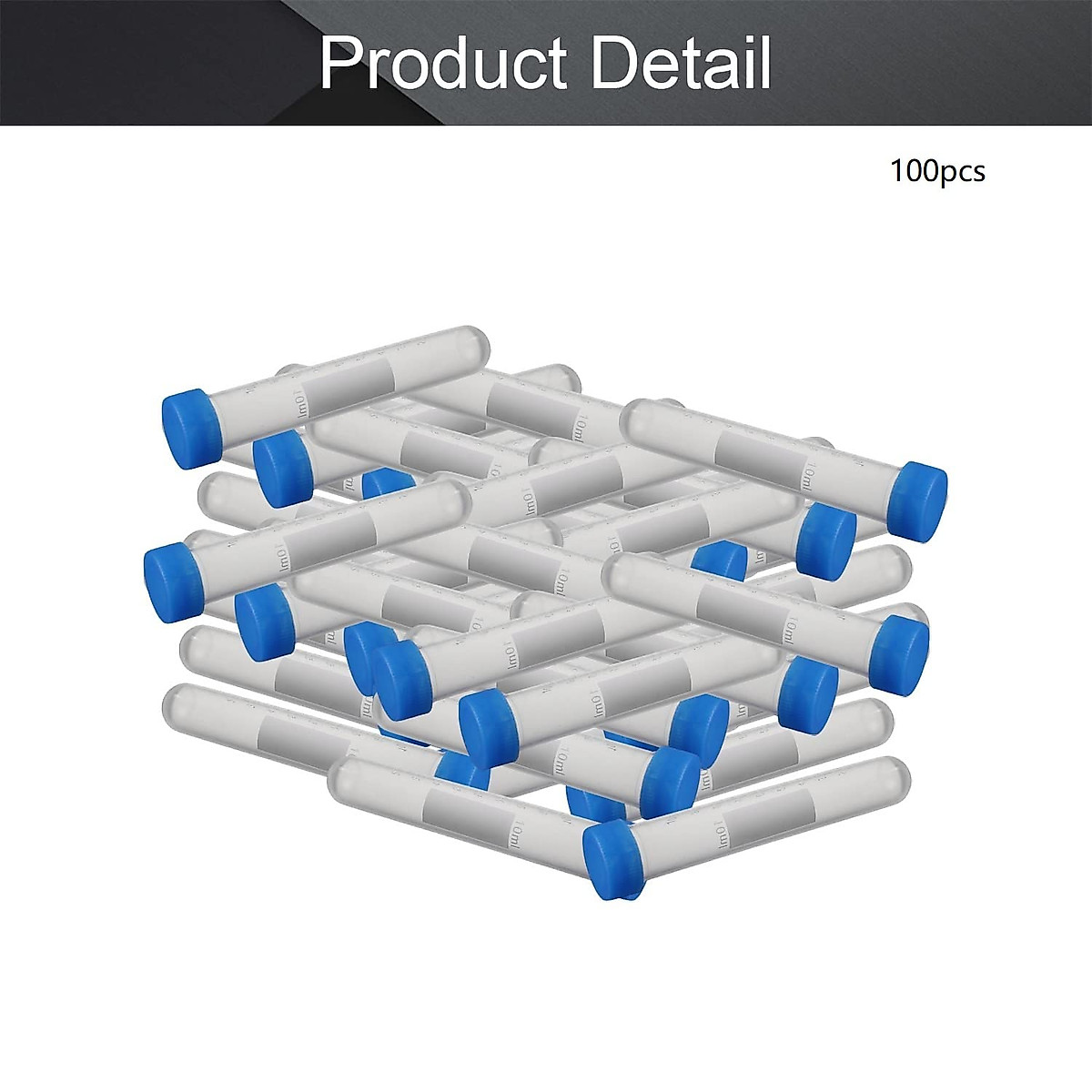 Auniwaig 100Pcs 10ml Plastic Centrifuge Tubes Test Tube Round Bottom with Screw-on Cap for Yeast Specimen Sample Lab