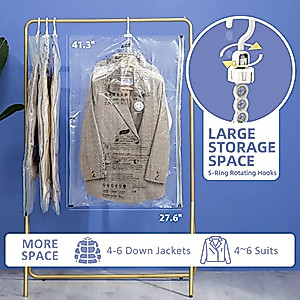 TAILINK Hanging Vacuum Storage Bags Space Saver Bags for Short Clothes, 4 Pack 41.3 x27.6 inch, Space Saver Garment Bags for Short Jacket, Suits, Dresses Space Bags Hanging Vacuum Storage Bags