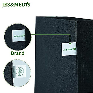 JES&MEDIS 12-Pack 5 Gallon Plant Grow Bags Thick Aeration Non Woven Fabric Flower Vegetable Pots with Handles Garden Container Black (5 Gallon_12 Pack)