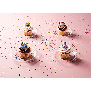 Munfix 6 Inch Clear Plastic Plates 200 Bulk Pack - Disposable Plates for Dessert & Appetizers BBQ Party Dinner Travel and Events, Microwavable Recyclable