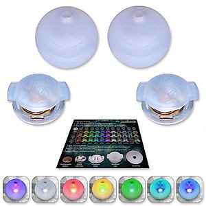 UltraPoi UltraKnob Handles Set (Pair (2)) - Rechargeable LED Poi Knob Handles for Poi Balls - Over 30 Rainbow Color Modes & Flashing Patterns - Silicone Knob Set for Poi, Flow Arts, & Light Spinning