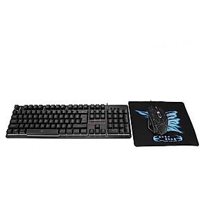 Zyyini Gaming Keyboard and Mouse Mice Pad Set, 19 Keys Three-Colour Backlit Gaming Keyboard,75 Degree Bevel Base,Four DPI 800/1200/1600/2000 Adjustable Mice,for PC Office Gaming Keypad