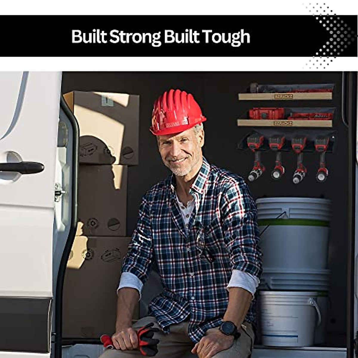 Ezrackz Power Tool Organizer Wall Mount, Cordless Tool Organizer, 3 Heavy Duty Drill Holder Wall Mount Shelves, Power Tool Storage Rack, 150lb Cap, Garage Shed Organization Battery & Charger Shelf