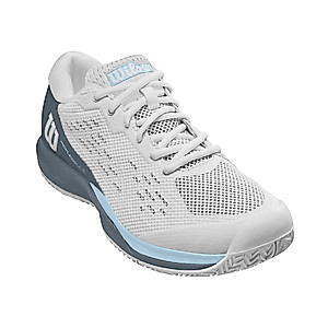 WILSON Women's Rush Pro Ace Pickler Sneaker, White/Grey/Baby Blue, 10.5
