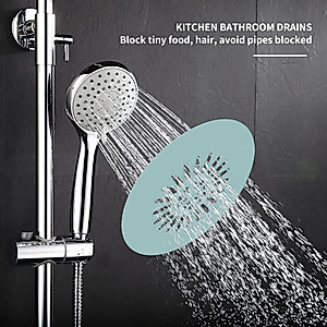 LIEVUIKEN Drain Hair Catcher, Circular Drain Cover for Shower, Easy to Install and Clean, Silicone Hair Stopper Suit for Bathroom, Bathtub, Kitchen 5 Pack