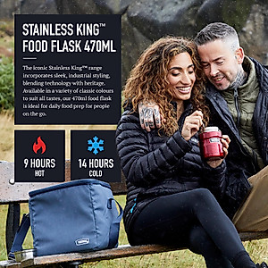 THERMOS 183270 Stainless King Food Flask, Midnight Blue, 470 ml