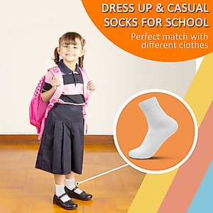 Kids Crew Socks, Mid Cut Socks for Toddler Kids Boys Girls(4-7 Years), 20 Pairs Athletic Mid Calf Socks Multipack