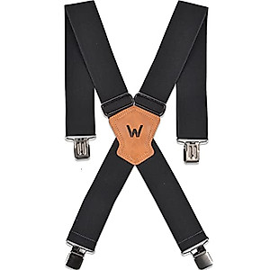 WELKINLAND 2Inch Elastic Mens suspenders, Heavy Duty suspenders for men, Work suspenders for men, Suspenders for men w/clips, Suspenders for men heavy duty, Mens suspenders for trousers