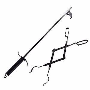 30'' Firewood Fire Pit Poker & 26'' Fireplace Tongs Log Grabber, Fire Pit Tools Kits for Solo Stove Accessories, Camping, Wood Stove, Campfire, Indoor & Outside for Solo Stove Bonfire Accessories