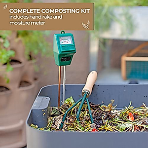 Eartheasy Dual Tray Worm Composter – Urban Vermicomposting Bin for Indoor and Outdoor – Earthworm and Mealworm Farm Food Cycler for Composting (Smoke)