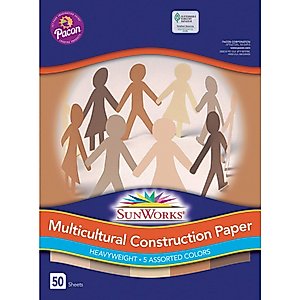 Pacon : Multicultural Construction Paper, 9 x 12, 10 Skintone Hues, 50 Sheets -:- Sold as 2 Packs of - 50 - / - Total of 100 Each