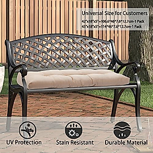 FUNHOME Comfortable Outdoor Bench Cushion, Lounge Seat Pads,(Pack of 1), Swing Cushion for Lounger Garden Furniture Patio Lounger Bench,42x18 Inch-Antique Beige