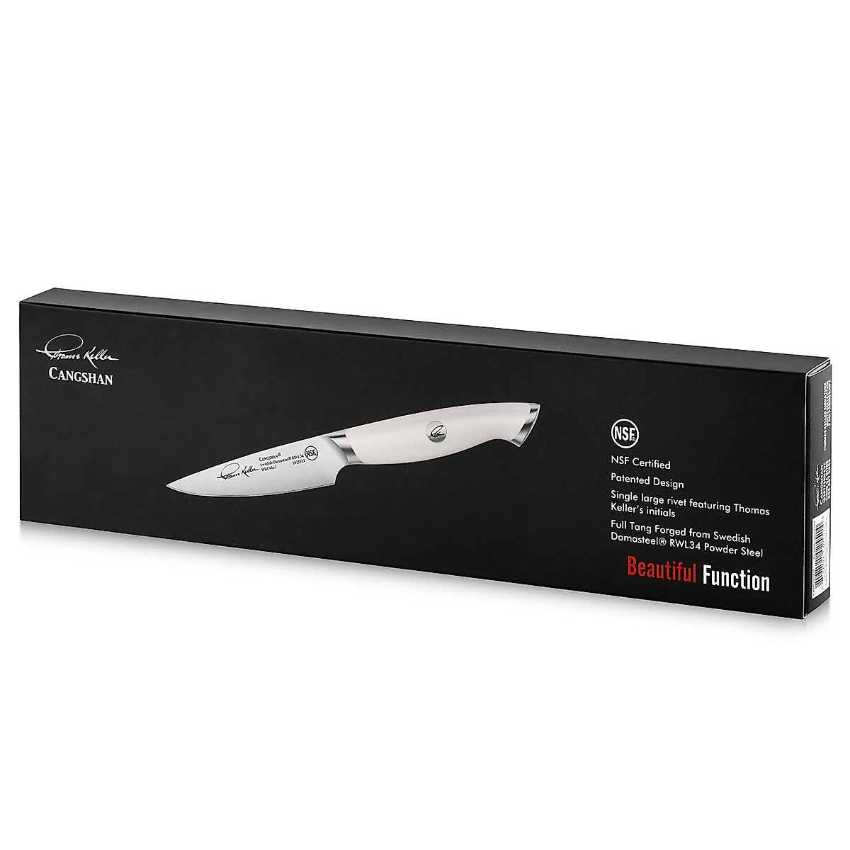 Cangshan Thomas Keller Signature Collection Swedish Powder Steel Forged, 3.5" Paring Knife, White