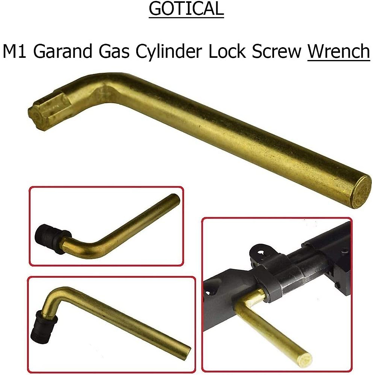 GOTICAL Combo of 5 Items - M1 Garand Receiver Insert, Cleaning Kit, Gun Cleaning Patches, Cotton Swabs, & Wrench, Safety and Maintenance, Durable Material