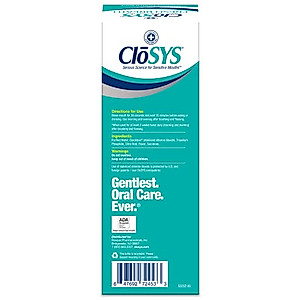 CloSYS Sensitive Mouthwash, 32 Ounce, 2 Count, Gentle Mint, Alcohol Free, Dye Free, pH Balanced, Helps Soothe Mouth Sensitivity, Fights Bad Breath