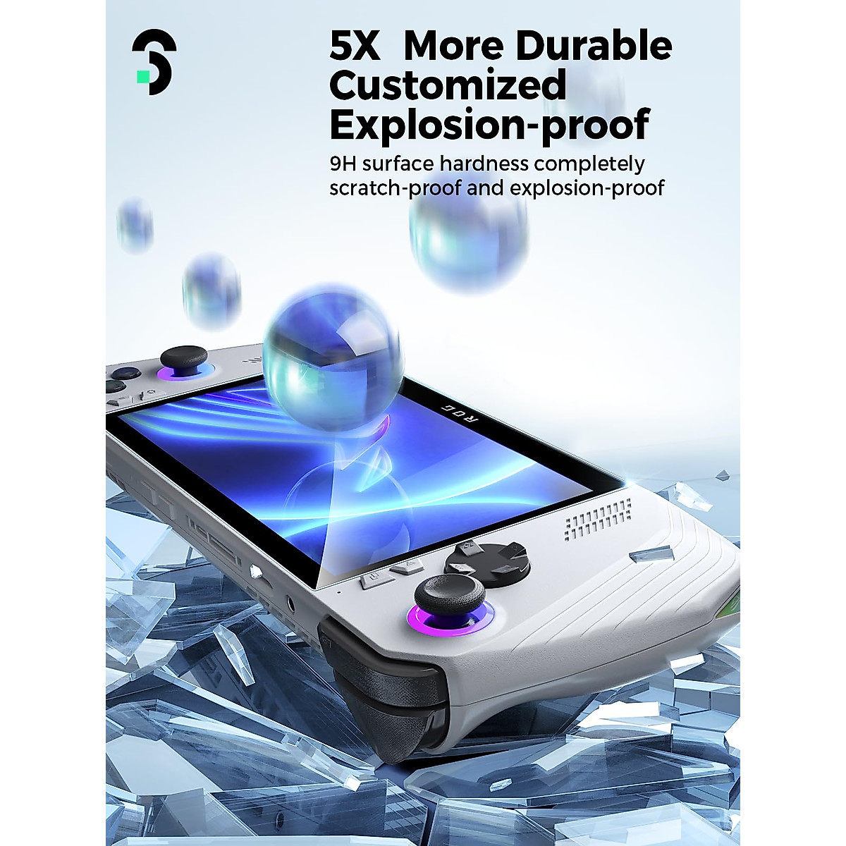 SOOMFON 3 Pack Screen Protector for ASUS ROG Ally Handheld 7 inch 2023, Tempered Glass, Transparent Ultra HD, Anti-Scratch, Anti-Fingerprint