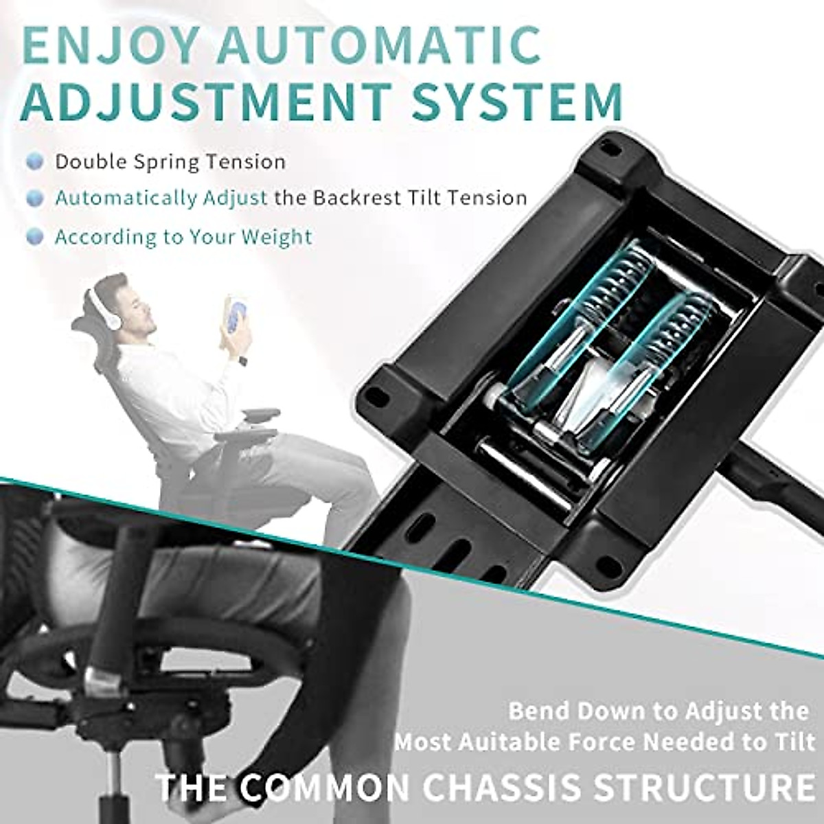 FANMEN Home Office Desk Chair, Ergonomic Mesh Executive Office Chair with 3 Position Tilt Function, Comfortable High Back Black Computer Chair with 3D Adjustable Armrest & Lumbar Support