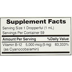 Nature's Bounty B-12 5000 mcg Sublingual Liquid Energy Health, 2 Fl Oz (Pack of 3)