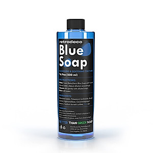 RetroDeco Ultra Concentrated 16.9oz Tincture of Blue Tattoo Soap USP: Makes 1.3 Gallons of Blue Soap with XL 16.9oz Squeeze Bottle For Skin and Piercings, Better Than Green Soap