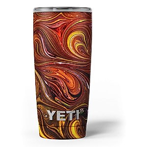 Design Skinz Red Acrylic Swirl - Skin Decal Vinyl Wrap Kit compatible with the Yeti Rambler Cooler Tumbler Cups