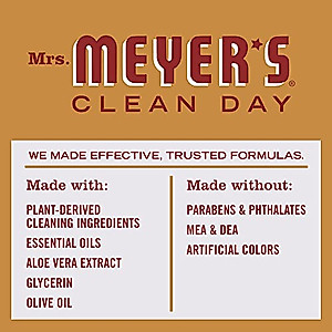 MRS. MEYER'S CLEAN DAY Liquid Hand Soap, Cruelty Free & Biodegradable Hand Wash Made with Essential Oils, Apple Cider Scent, 12.5 Fl oz Bottle (Pack of 1)