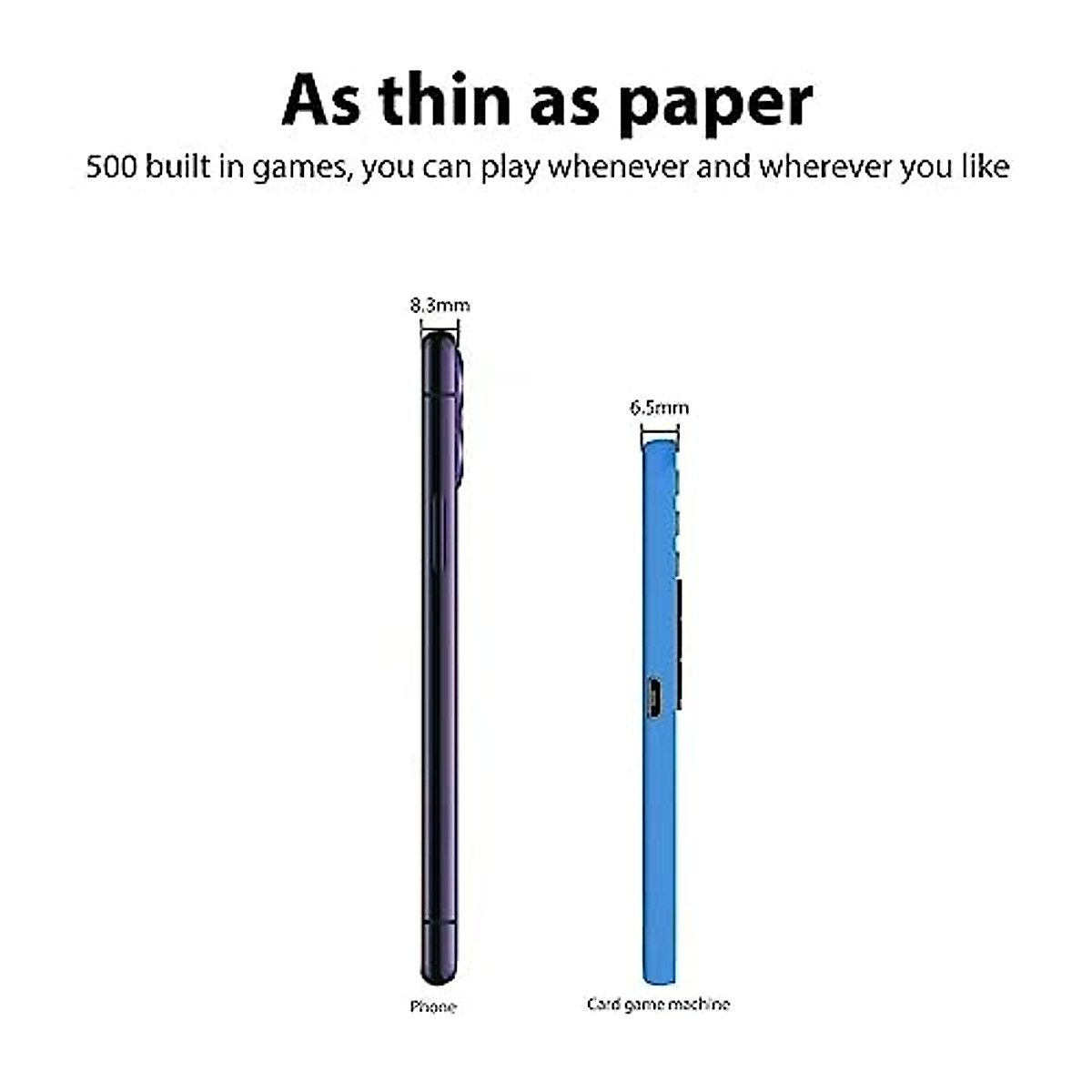 Blue Handheld Retro Mini Video Game Console Built-in 500 Classic Games for Birthday Gift