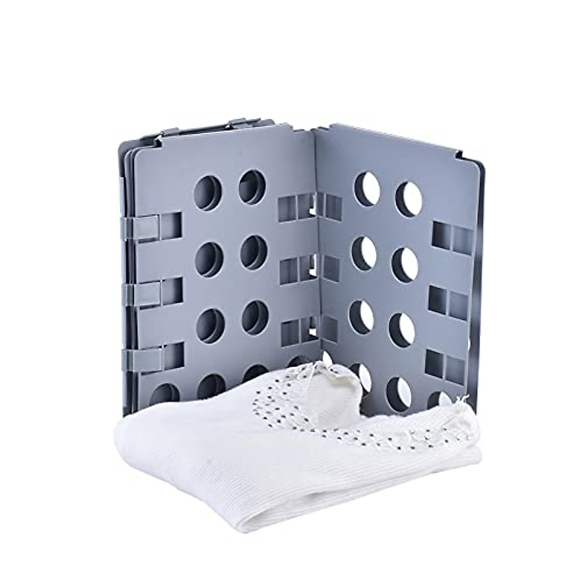 Wesuy Shirt Folding Board, 27.56 x 22.44 T Shirt Folder, Easy and Fast Flip Fold Clothes Folding Board, Durable Plastic Laundry Folders Collapsible Liner for Easy Storage and Travel (Gray)