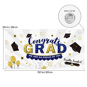 PRETYZOOM Fabric Graduation Banner 2023 Graduation Party Decorations Class of 2023 Graduation Party Favor Photo Background Banner 39.4x78.7 Inch