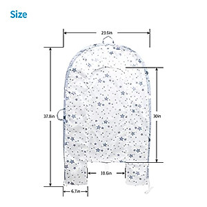HOUSEYUAN Infant Baby Lounger Replaceable Cover co-Sleeping Newborn Baby Nest Backup Cover Breathable Machine Washable (Blue Star)