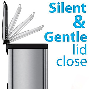 iTouchless Airstep 18 Gallon Step Pedal Trash Can with AbsorbX Odor Control System, 68 Liter Extra Capacity Stainless Steel Commercial Grade Garage Bin for Home and Office Kitchen