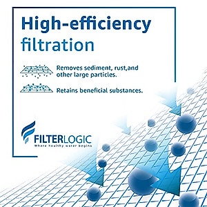 Filterlogic FXHSC 10" x 4.5" Whole House Pleated Sediment Filter, Replacement for GE FXHSC, Culligan R50-BBSA, Pentek R50-BB, DuPont WFHDC3001, American Plumber W50PEHD, GXWH40L, Pack of 2