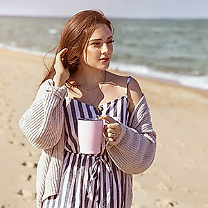 Hydrapeak SAVOR 18oz Double Vacuum Insulated Coffee Mug | Stainless Steel Travel Mug, Tumbler Coffee Cup with Lid and Integrated Handle (Rose)