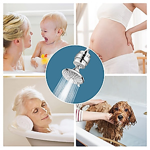 JDO Shower Filter Replacement Cartridge - Universal 18 Stage Shower Water Filter Cartridge for Hard Water to Remove Chlorine and Fluoride, Compatible with Any Shower Filter of Similar Design