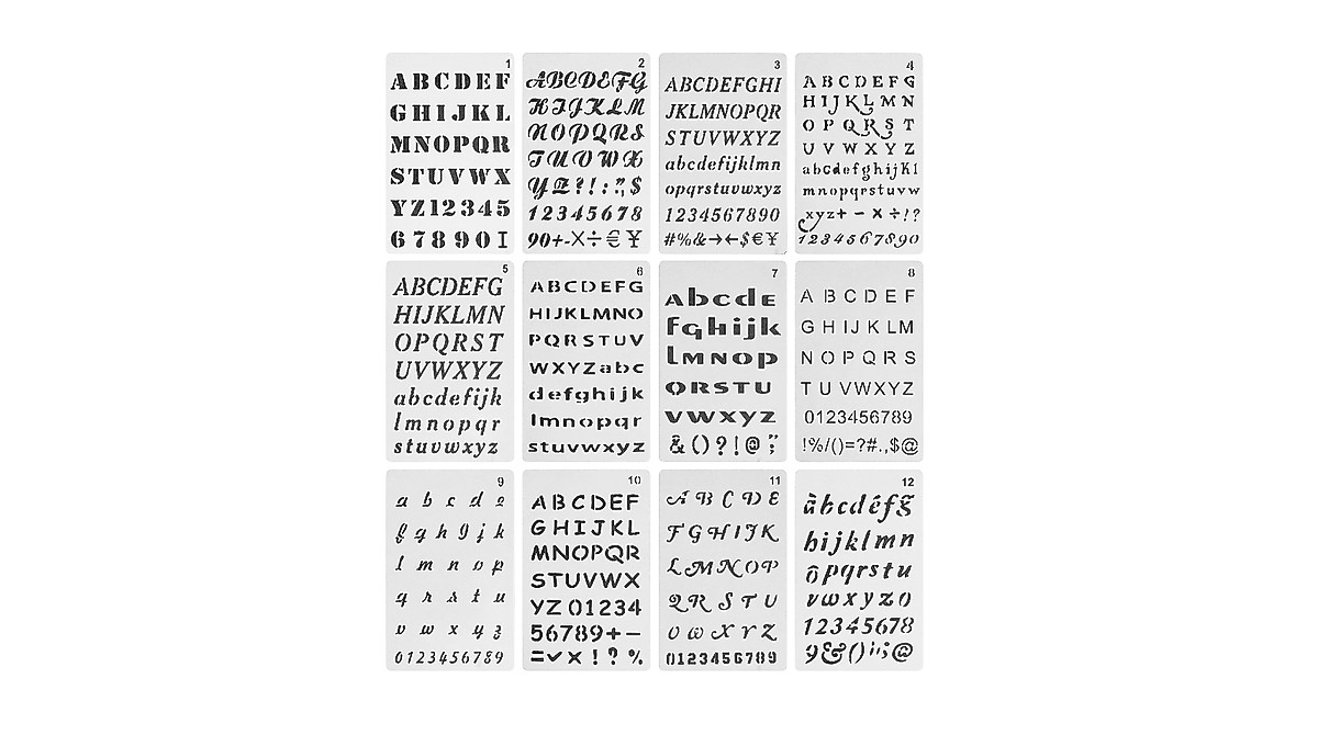 Mr. Pen Letter Stencils 12-Pack for Bullet Journaling & Crafts