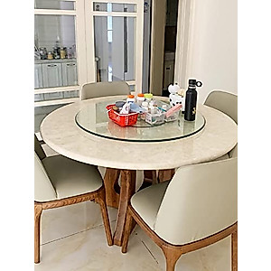 50cm/20in Lazy Susan For Dining Table, 8mm Tempered Glass Lazy Susan Turntable Round Transparent Rotating Tray, 80cm/30in Glass Swivel Tray Tabletop Organizer, Silent & Smooth Spin