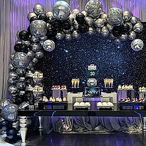 ASOONYUM 7x5ft Starry Night Photo Backdrop Sky Galaxy Star Blue Universe Space Theme Starry Background for Photography Kids Boy 1st Happy Birthday Banner Newborn Baby Shower Photo Studio Booth