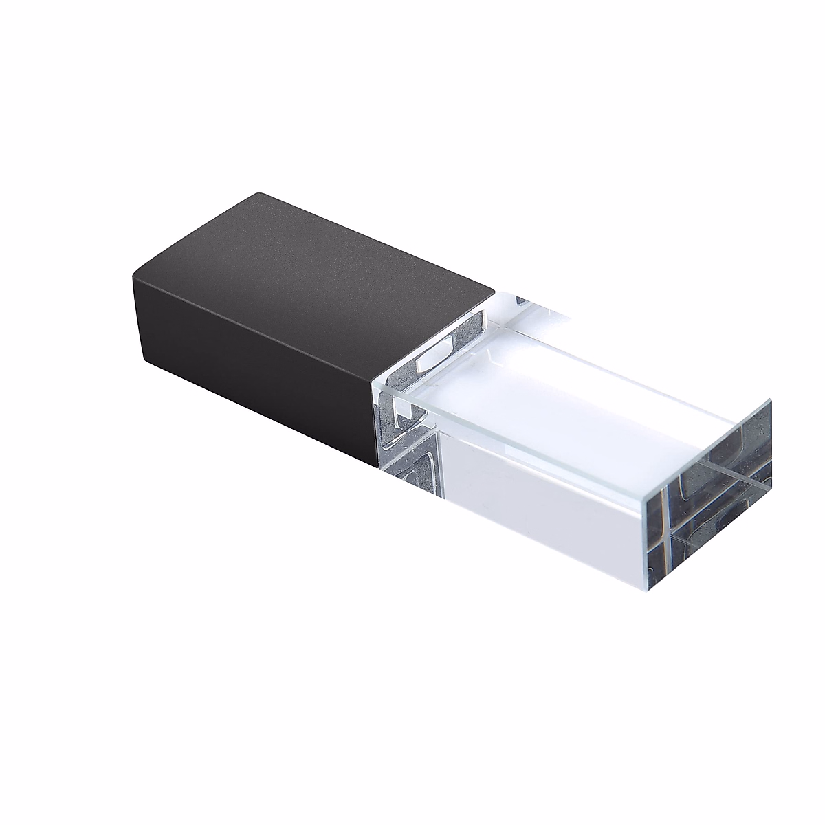 32GB USB 2.0 Flash Drive Novelty Crystal LED Light Glass Transparent Rectangle Shape Pen Drive Thumb Drive Memory Stick Memoria USB Pendrive Wedding Gift