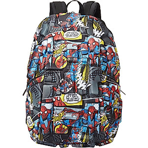 Madpax Marvel Spiderman Comic Strip Backpack, Multi/Black, One Size