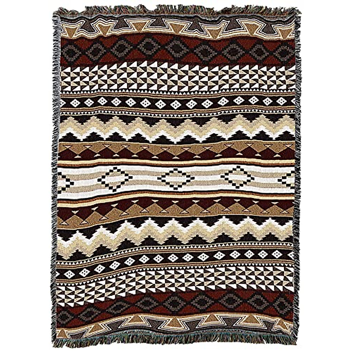 Pure Country Weavers Domingo Blanket - Southwest Native American Inspired - Gift Tapestry Throw Woven from Cotton - Made in The USA (72x54)